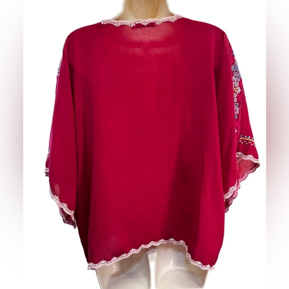 Johnny Was | Tops | Johnny Was Klarah Top In A Deep Red Color | Poshmark